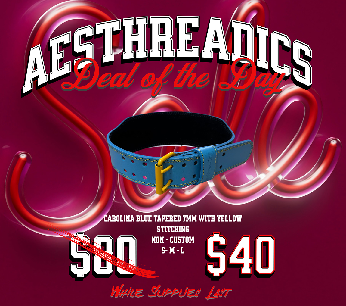 Carolina Blue with Yellow Stitching Tapered Weight Belt – Aesthreadics ...